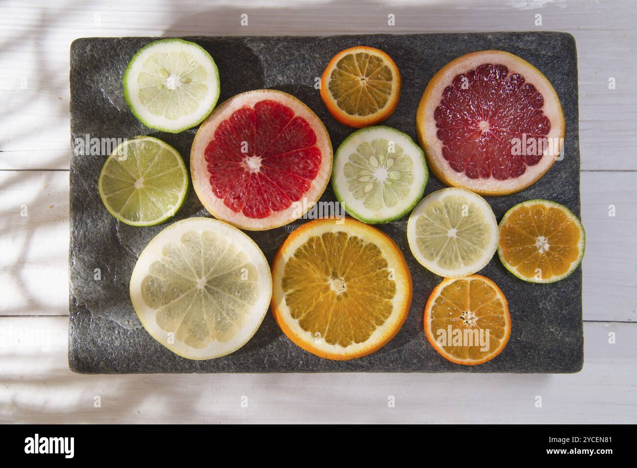 Presenting a blend of citrus slices of different types Stock Photo - Alamy
