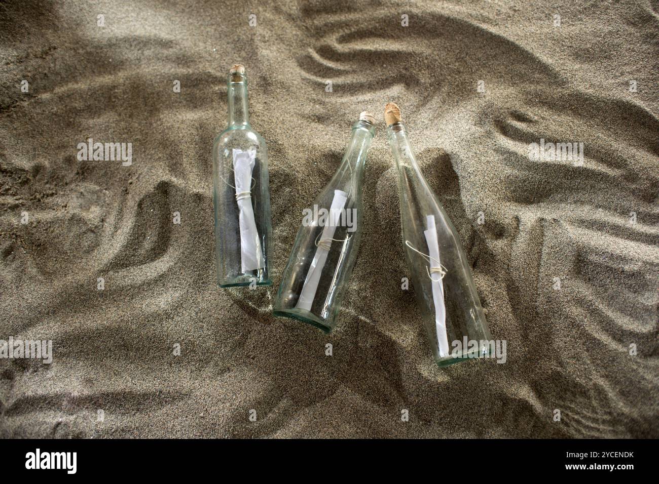 Collection center and sorting of messages in bottles Stock Photo - Alamy