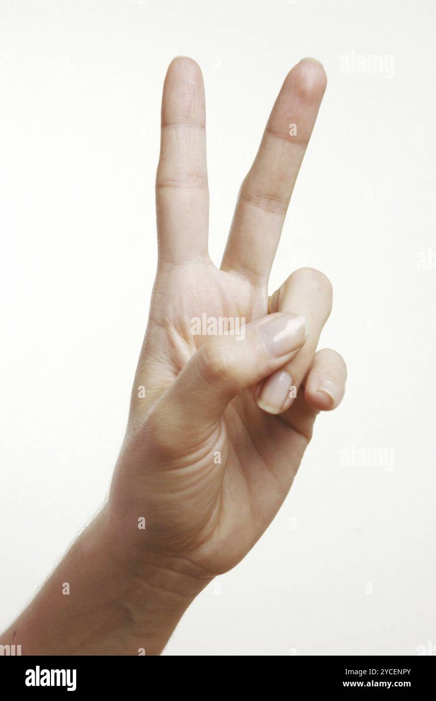 Hand Sign on white background Stock Photo - Alamy