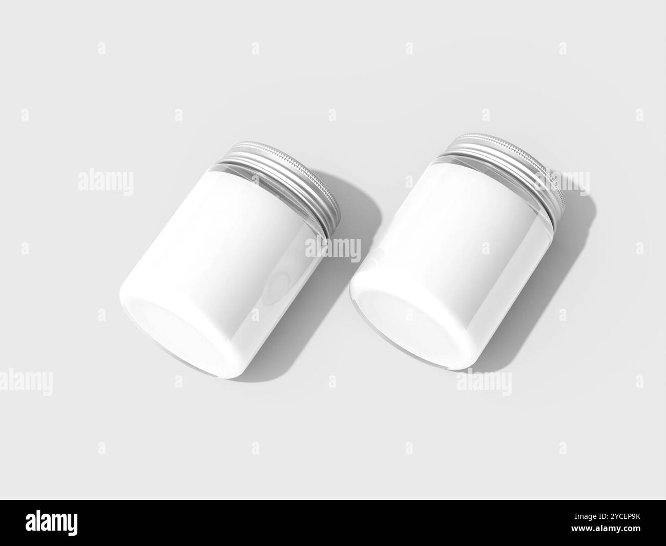 Blank White Dual Candle Jars Mockup 3D Rendering Stock Photo - Alamy