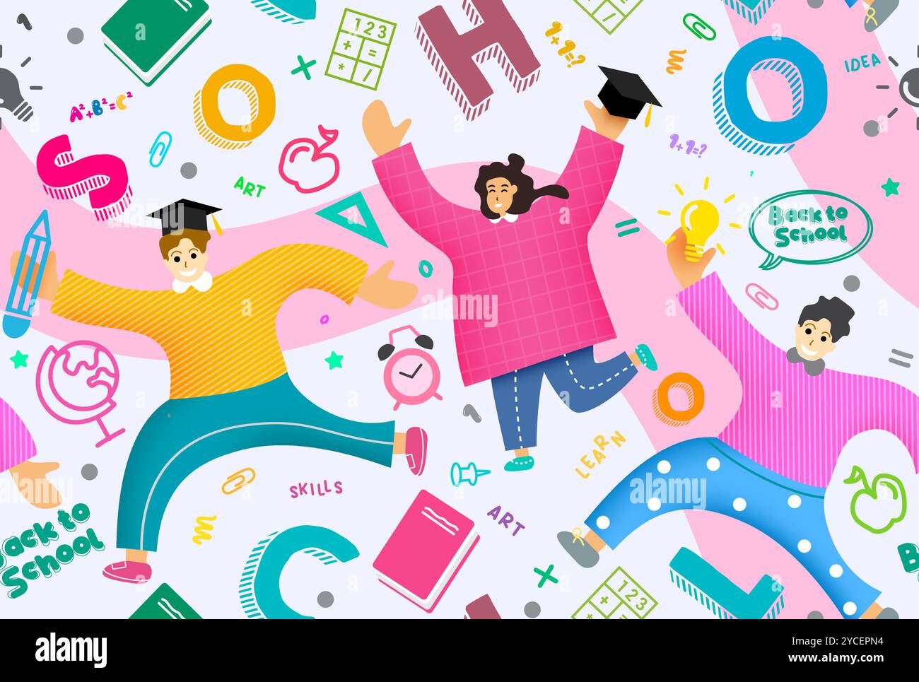 Back to school seamless background. Back to school text in seamless ...