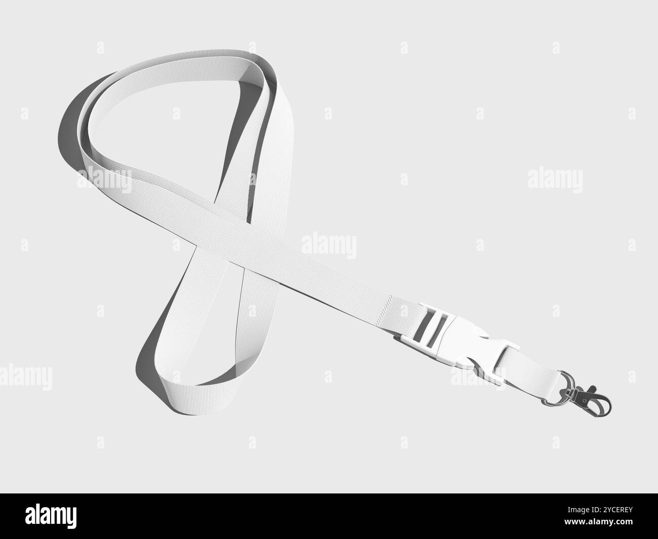3D Rendered White Blank Badge Lanyard Lace Mockup Stock Photo - Alamy