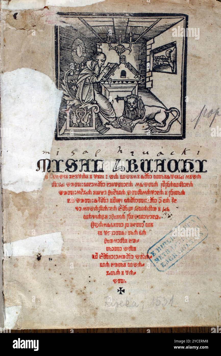 First page of medieval missal Stock Photo - Alamy