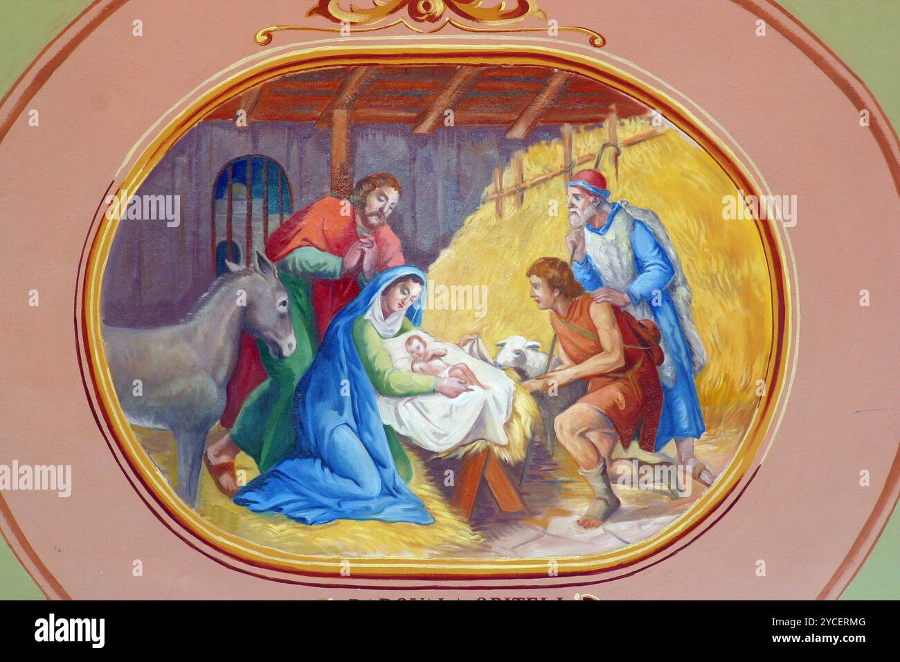 Nativity Scene, Adoration of the Shepards Stock Photo - Alamy