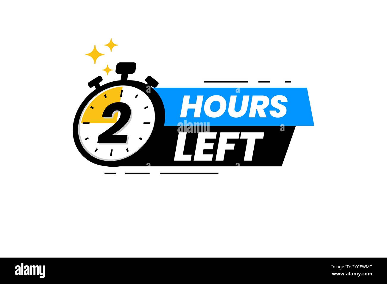 2 hours left label. Countdown timer banner sticker Stock Vector Image ...