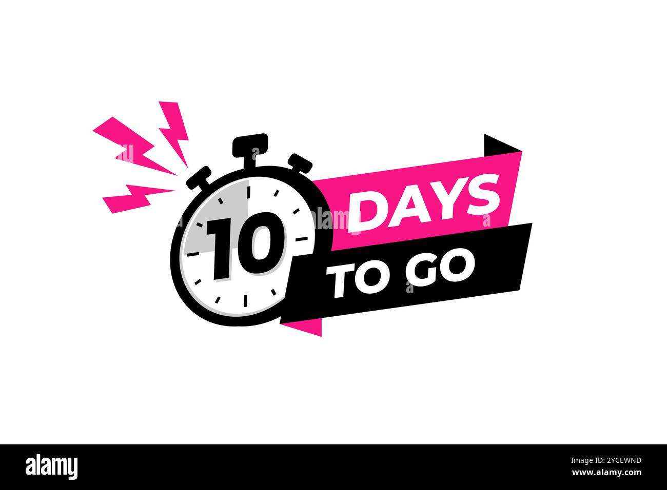 10 days to go banner label, countdown timer sticker vector illustration ...