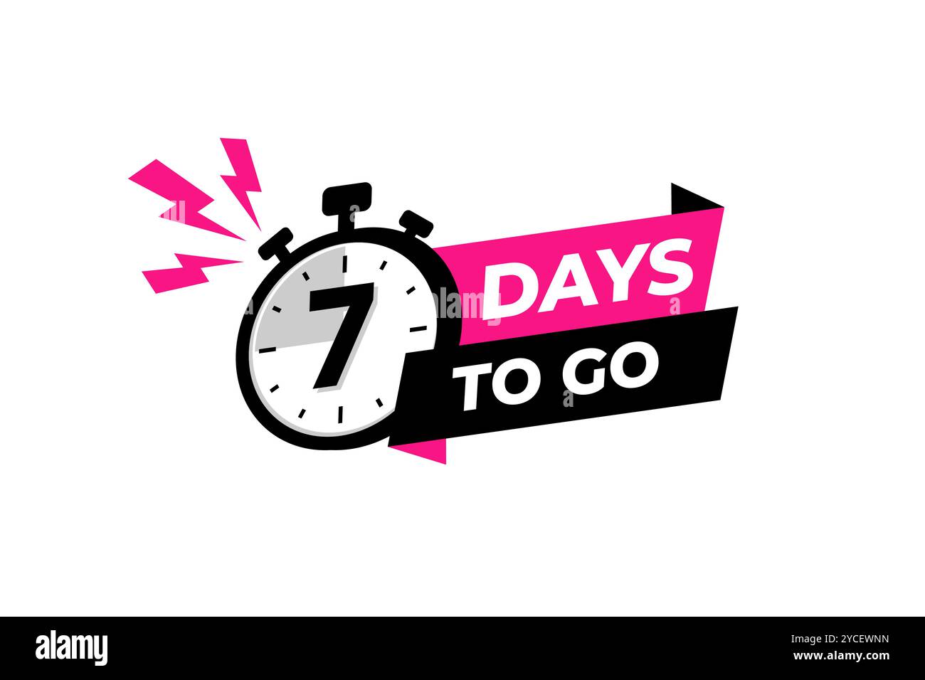 7 days to go banner label, countdown timer sticker vector illustration ...