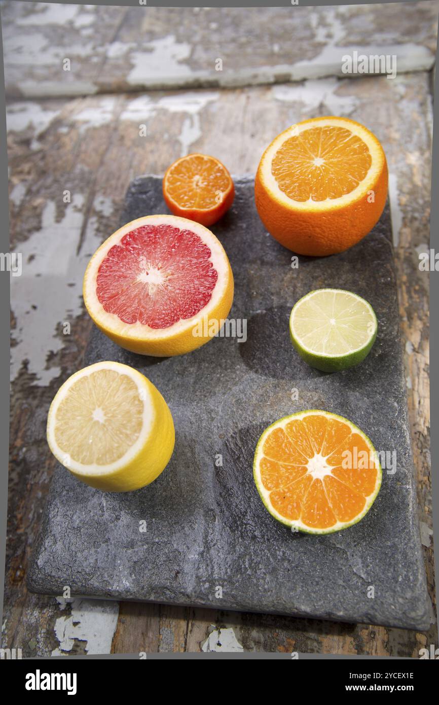 Presenting a blend of citrus slices of different types Stock Photo - Alamy