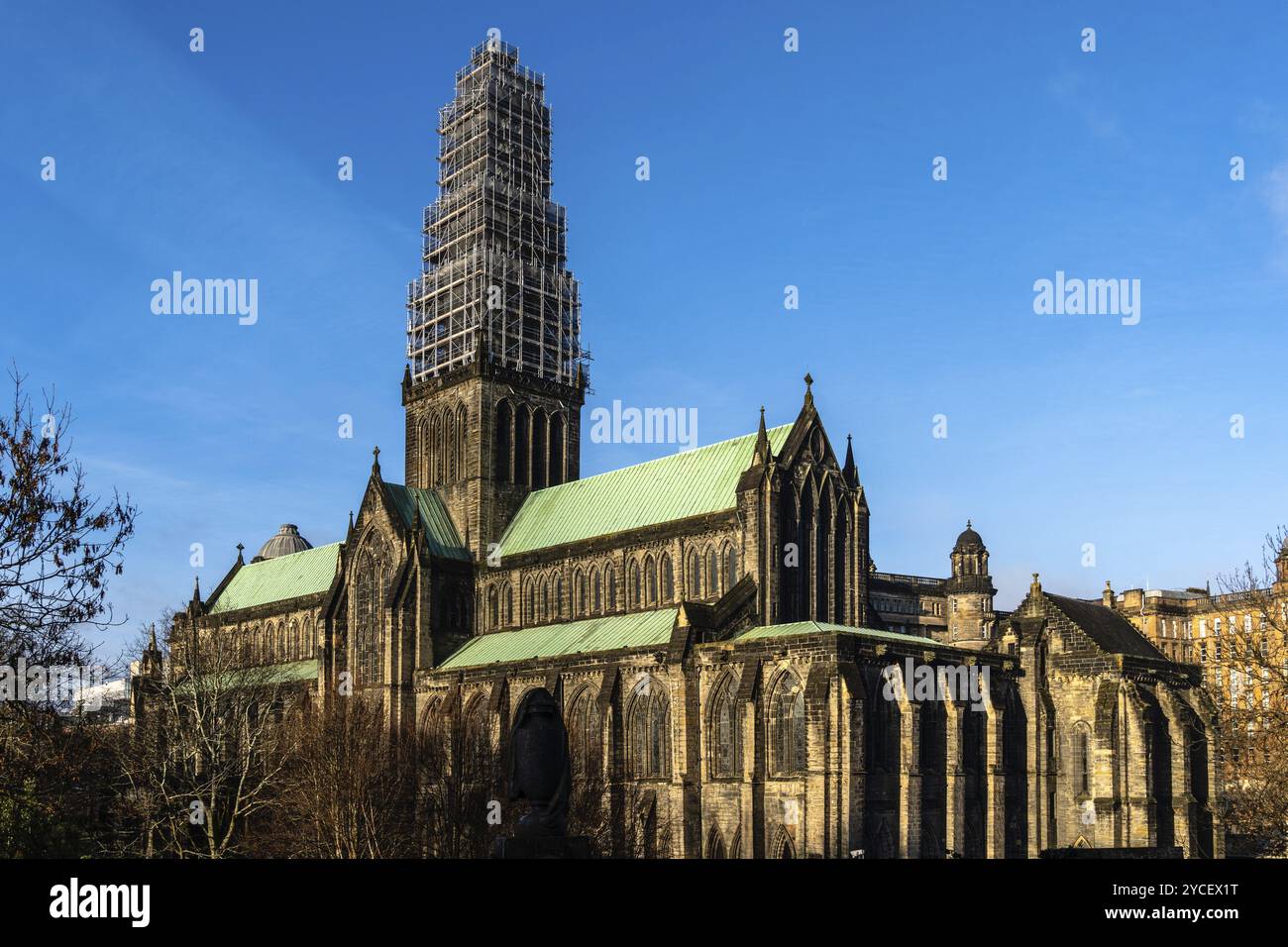 Exterior View of Glasgow Cathedral. Scotland, UK. Glasgow Cathedral is ...