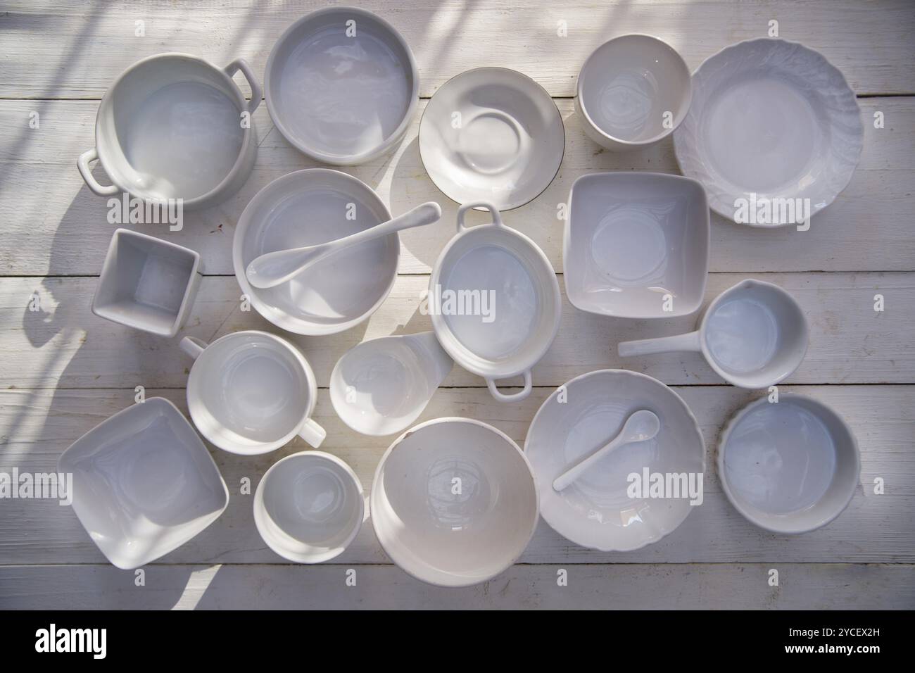 Series of small containers of various sizes for the kitchen Stock Photo ...