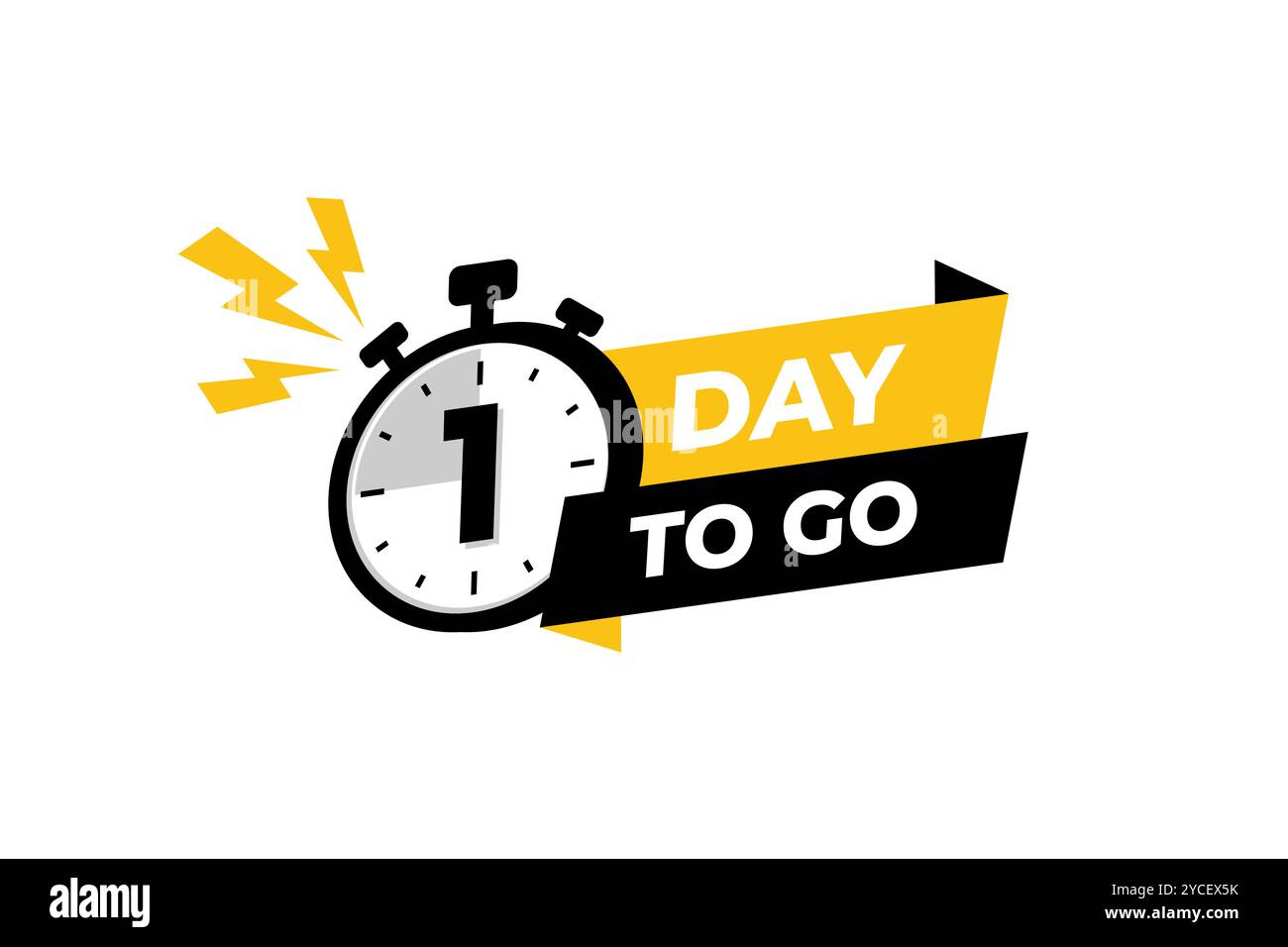 1 day to go banner label, countdown timer sticker vector illustration ...