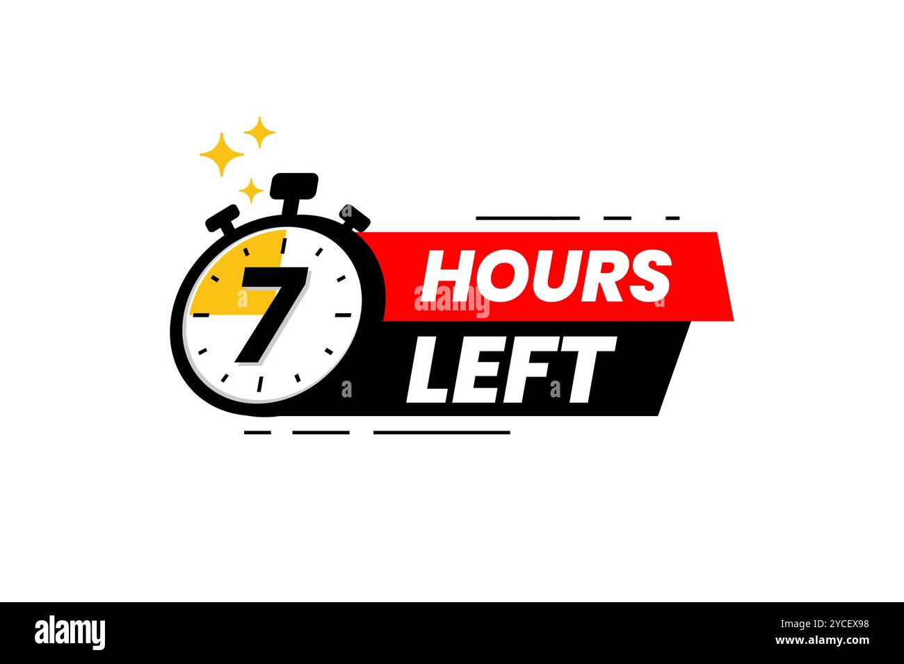 7 hours left label. Countdown timer banner sticker Stock Vector Image ...