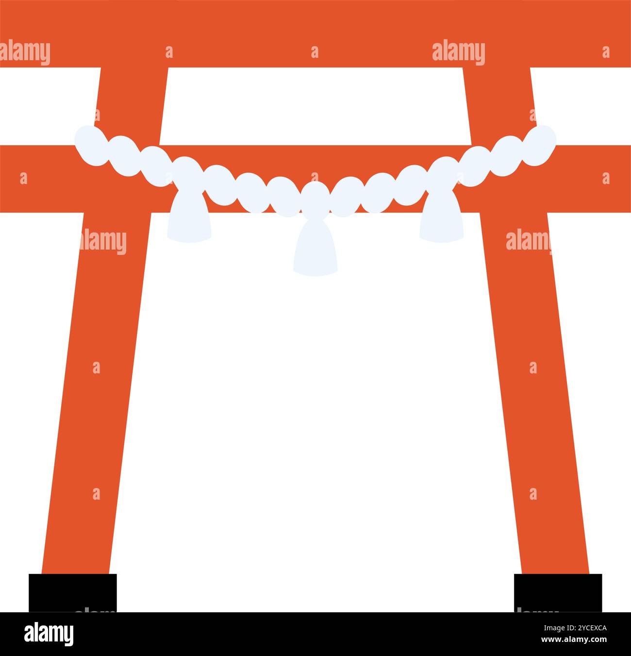 Torii icon of a shrine gate with a sacred rope, Vector Illustration ...
