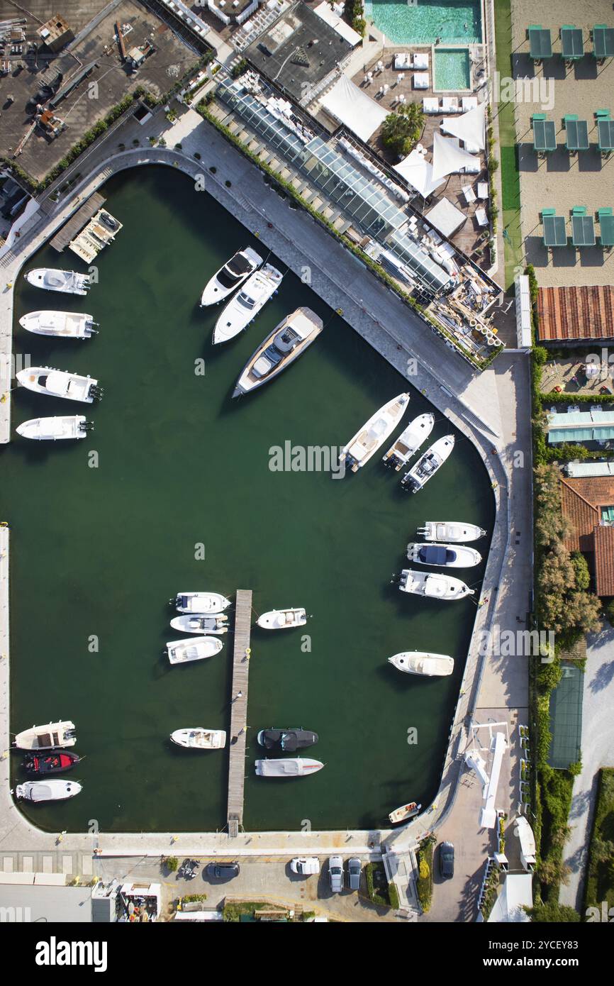 Aerial view of a small port for the storage of pleasure boats Stock ...