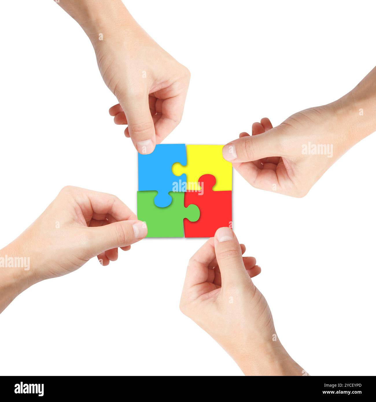 Group solving puzzle hi-res stock photography and images - Alamy