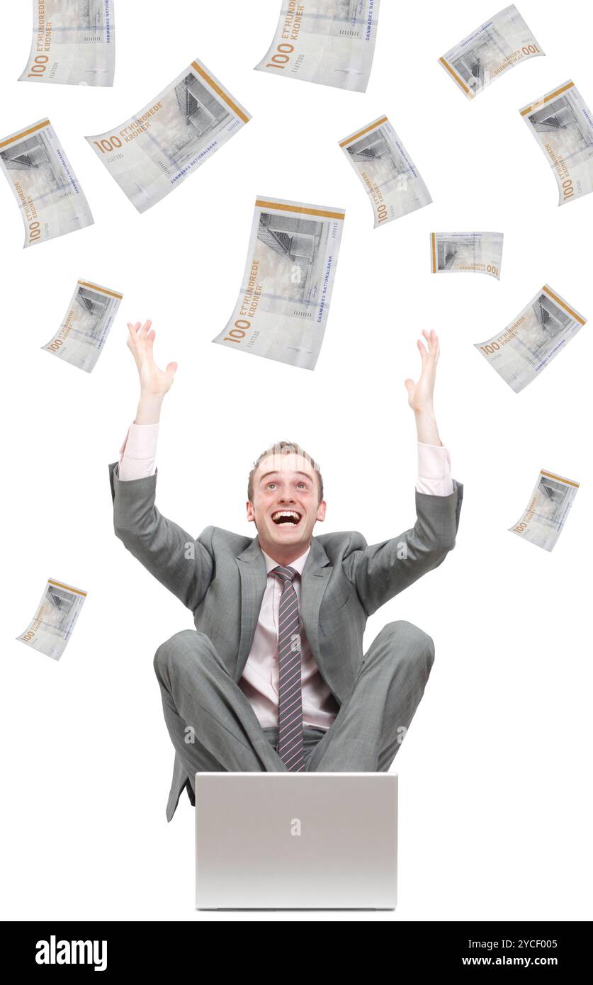 Notes falling from the sky Stock Photo - Alamy