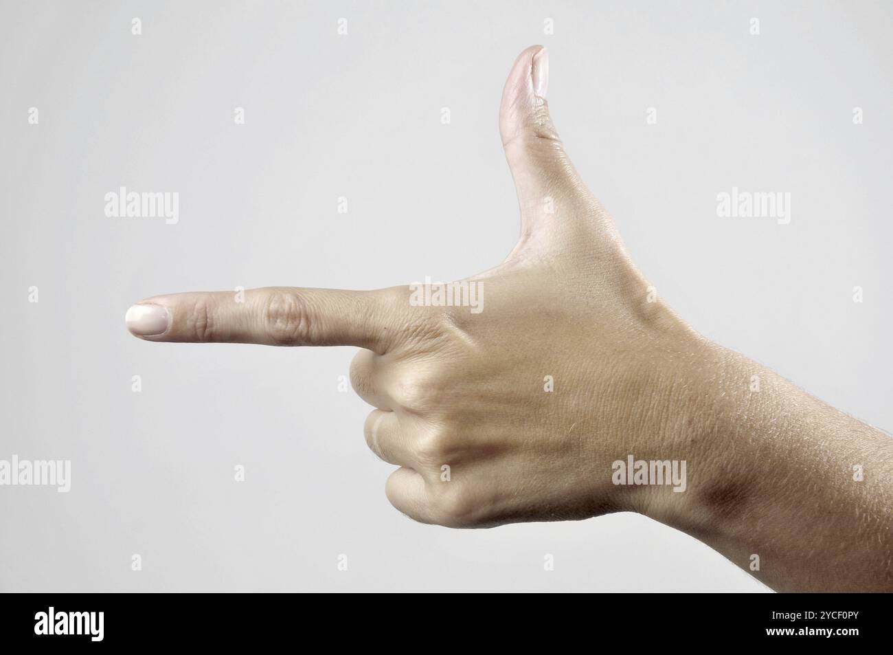 Hand Sign on white background Stock Photo - Alamy