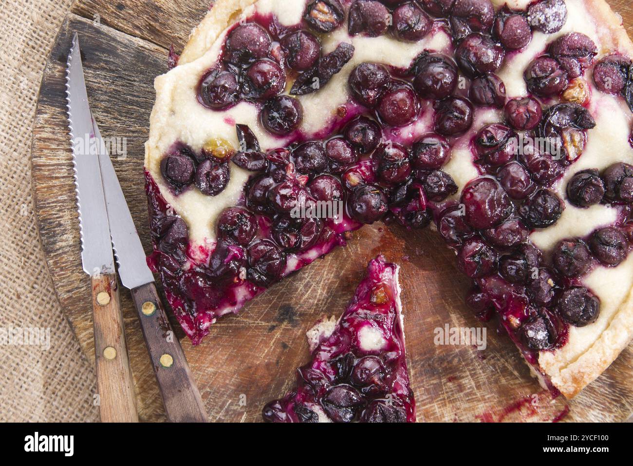 Dolce typical Tuscan focaccia with red grape strawberry Stock Photo - Alamy