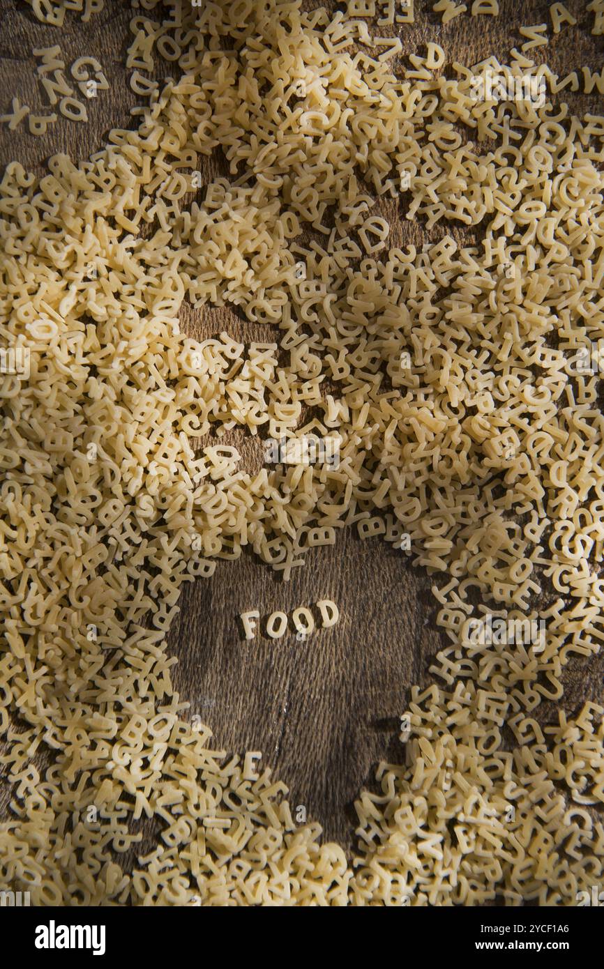 Pasta in the shape of letters of the alphabet to children's nutrition ...