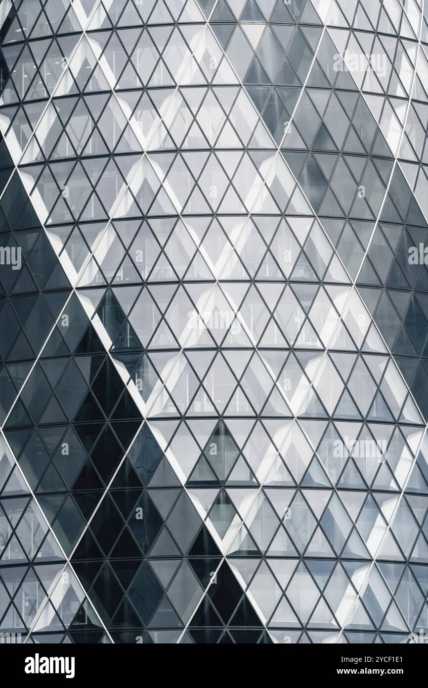 London, UK, August 25, 2023: Glass facade of The Gherkin Building or 30 ...