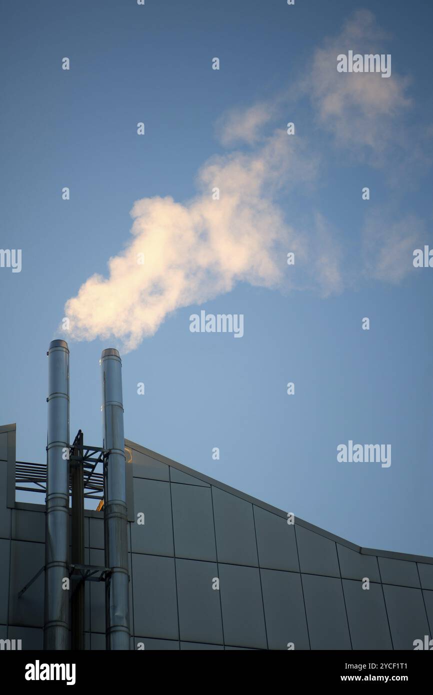 Air pollution caused by discharges of heating systems Stock Photo - Alamy