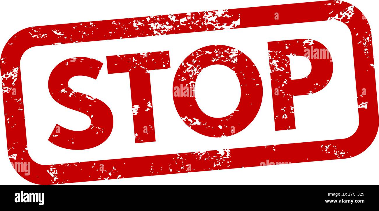 stop red rubber stamp in grunge effect Stock Vector Image & Art - Alamy