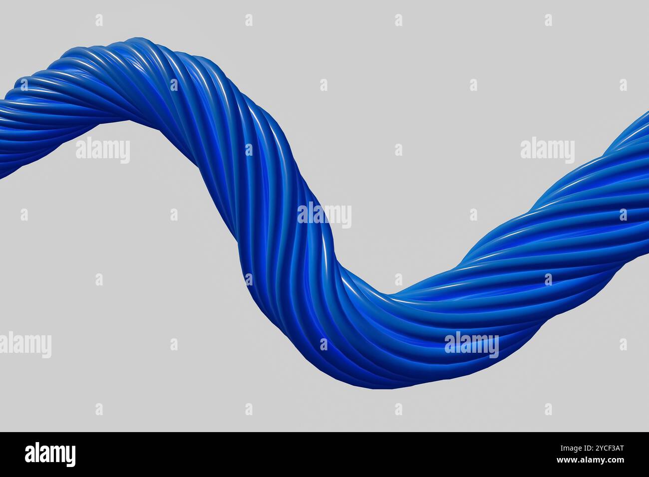A blue wire is shown in a white background Stock Photo - Alamy