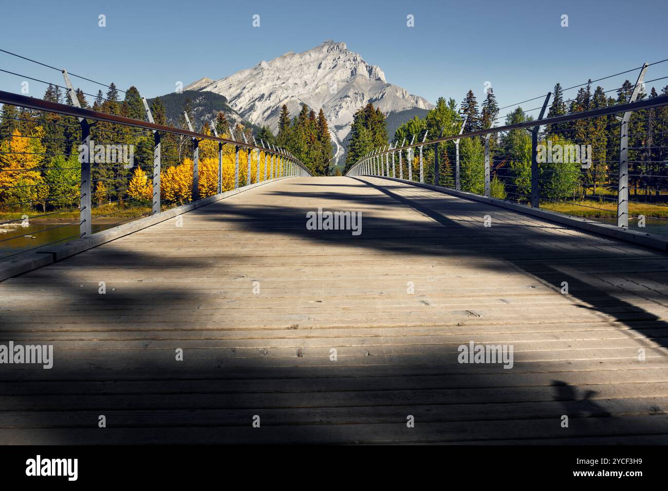 Pedestrian bridge in Banff, Alberta, Canada Stock Photo - Alamy