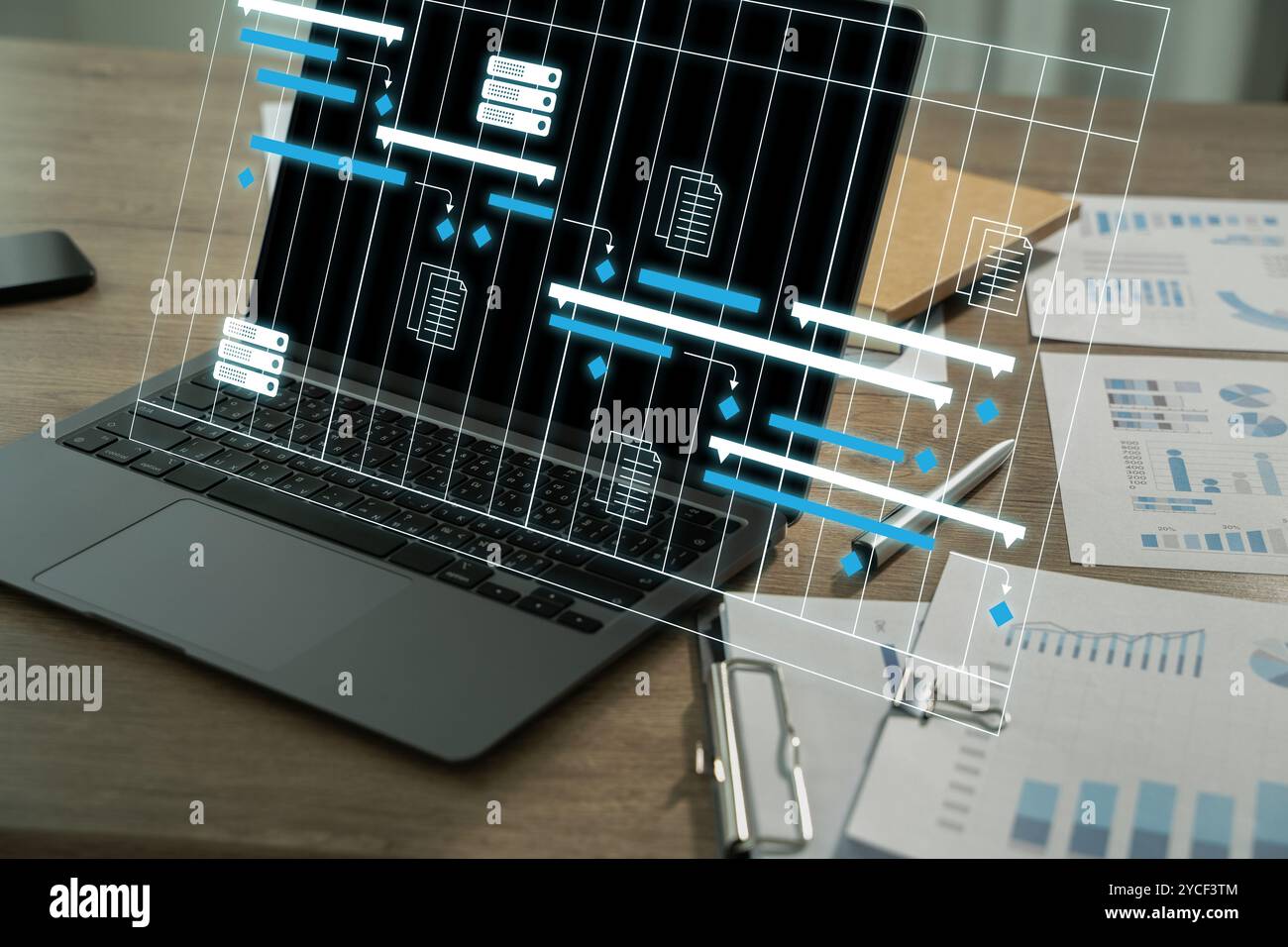 Project management virtual diagram on computer Project management ...