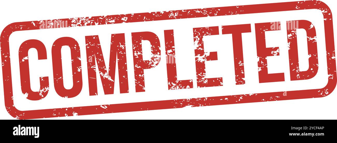 completed red rubber stamp in grunge effect Stock Vector Image & Art ...