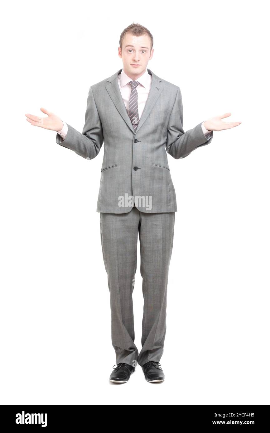 Young caucasian man shrugging Cut Out Stock Images & Pictures - Alamy