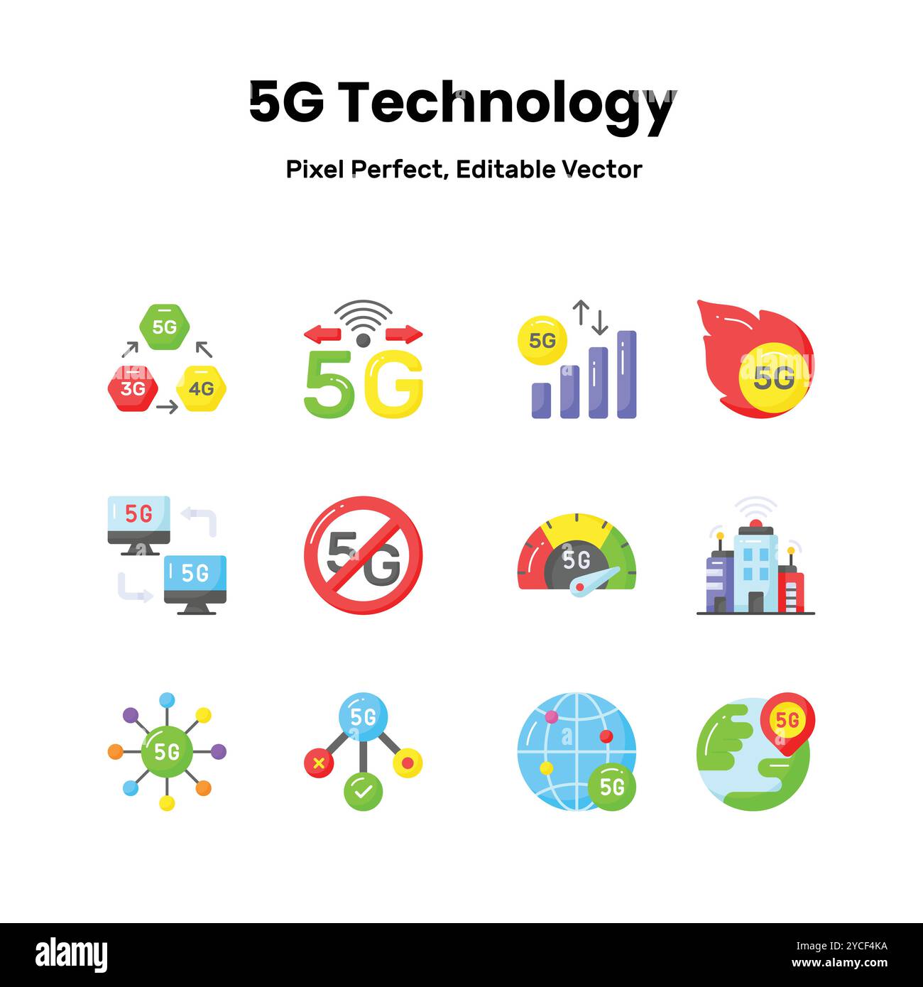 Elevate your design game with our 5G network icons Infuse your projects ...