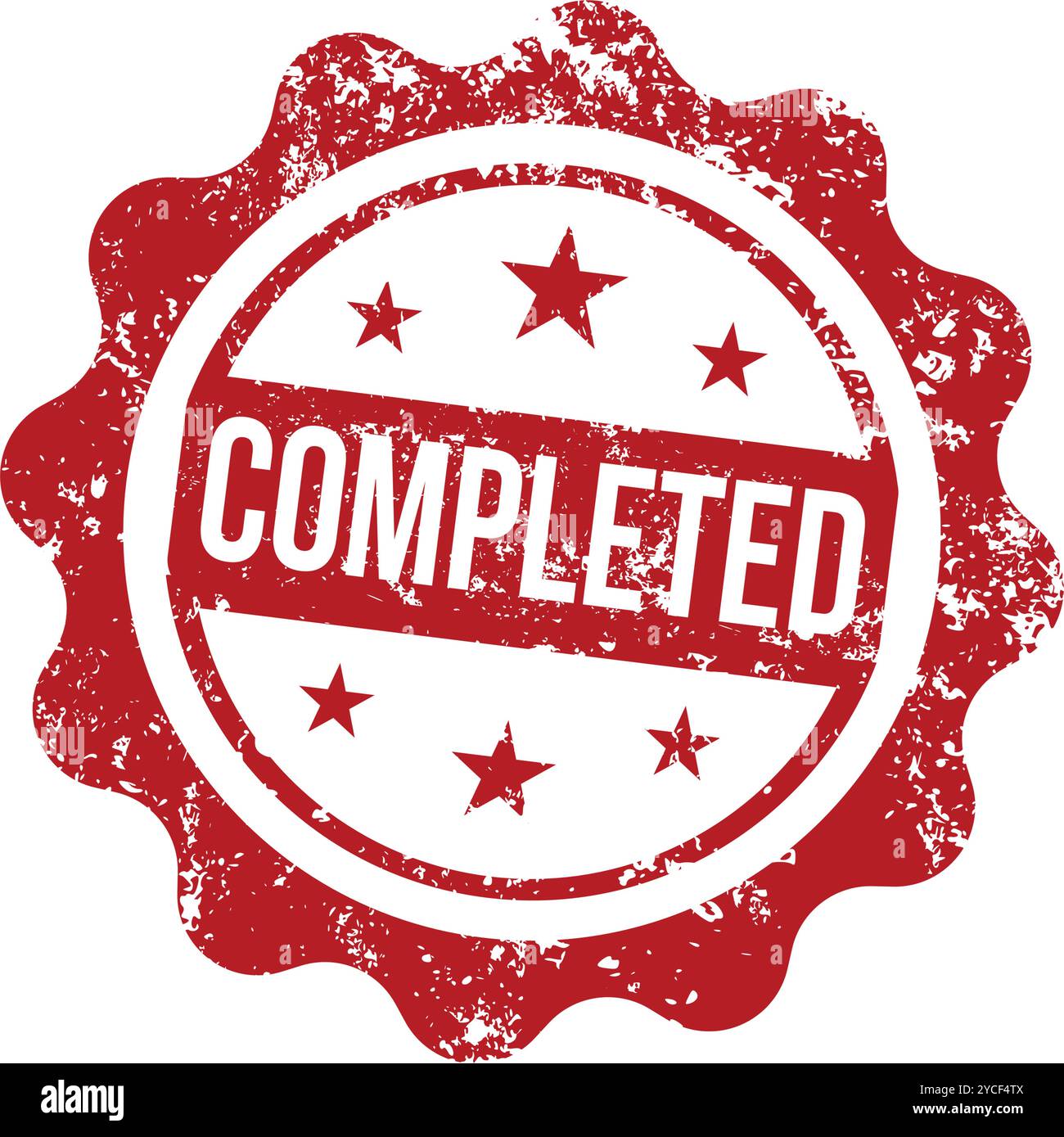 completed red rubber stamp in grunge effect Stock Vector Image & Art - Alamy