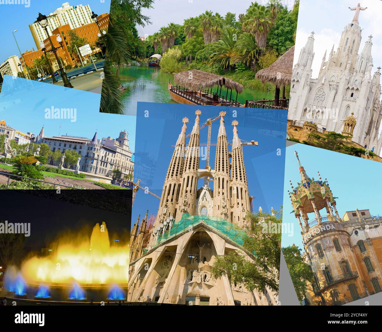 Collage- All Beauty Barcelona. Spain Stock Photo - Alamy