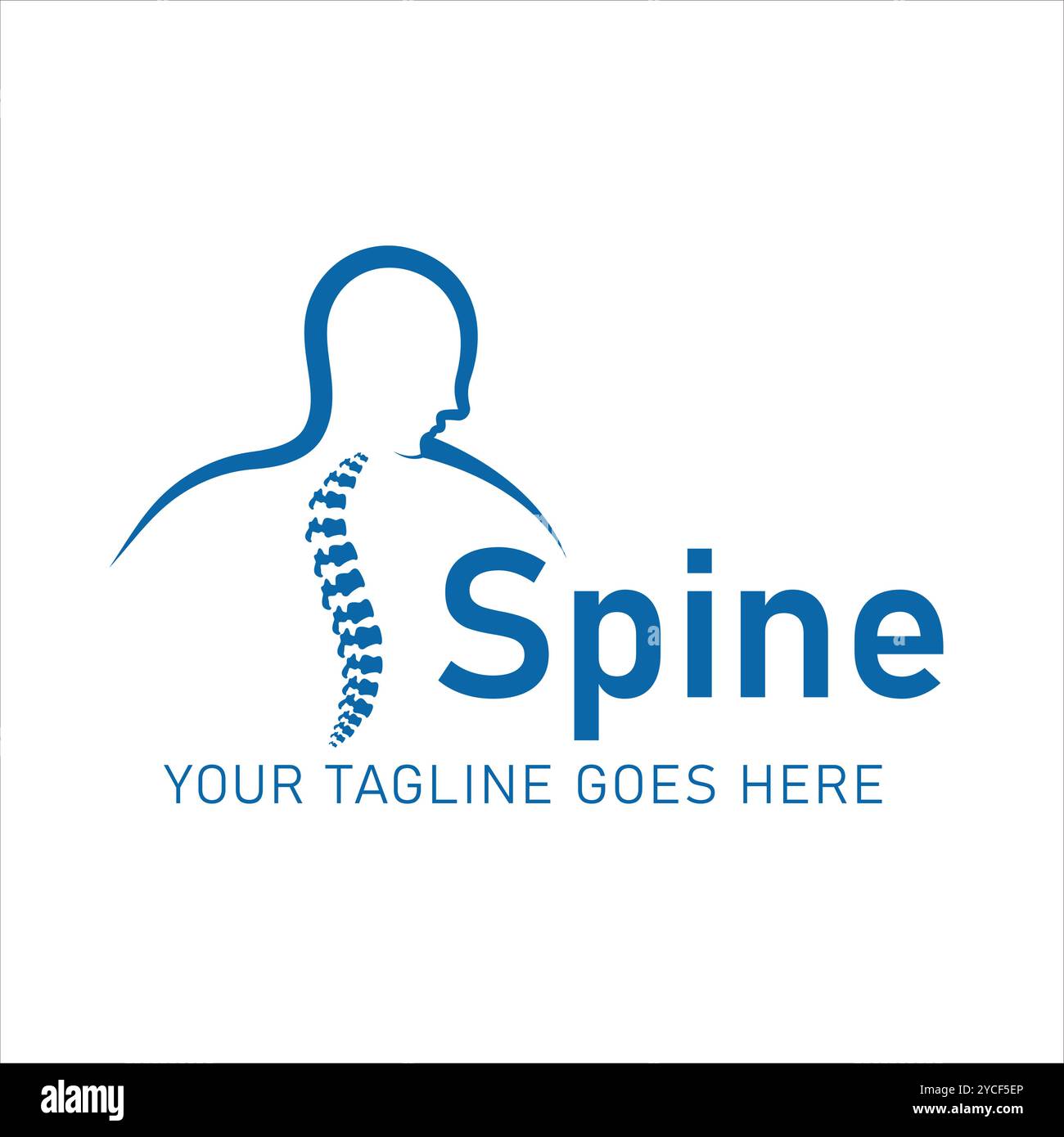 Logo with illustration of spine and human profile, designed to ...