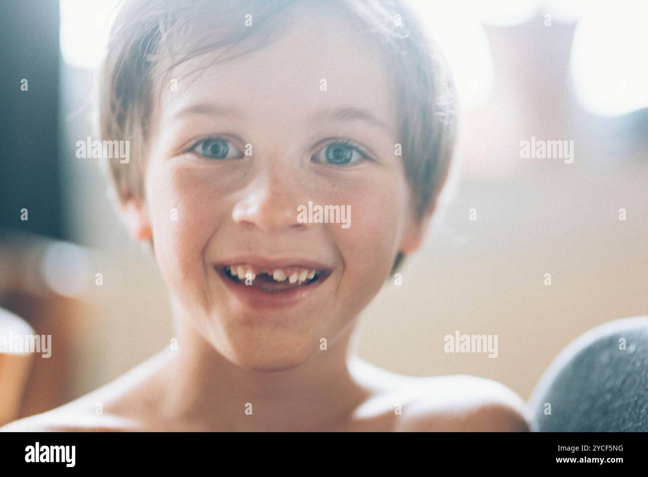 Boy with a gap in his teeth Stock Photo - Alamy
