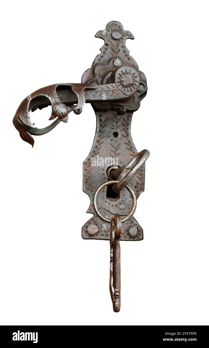 Old gray metal door Cut Out Stock Images & Pictures - Alamy