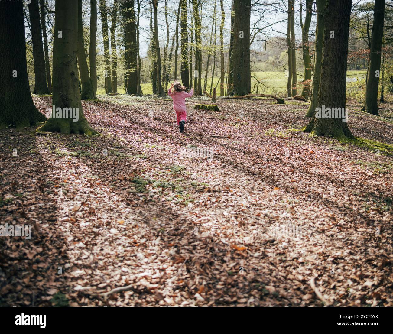 Girl run trees hi-res stock photography and images - Alamy