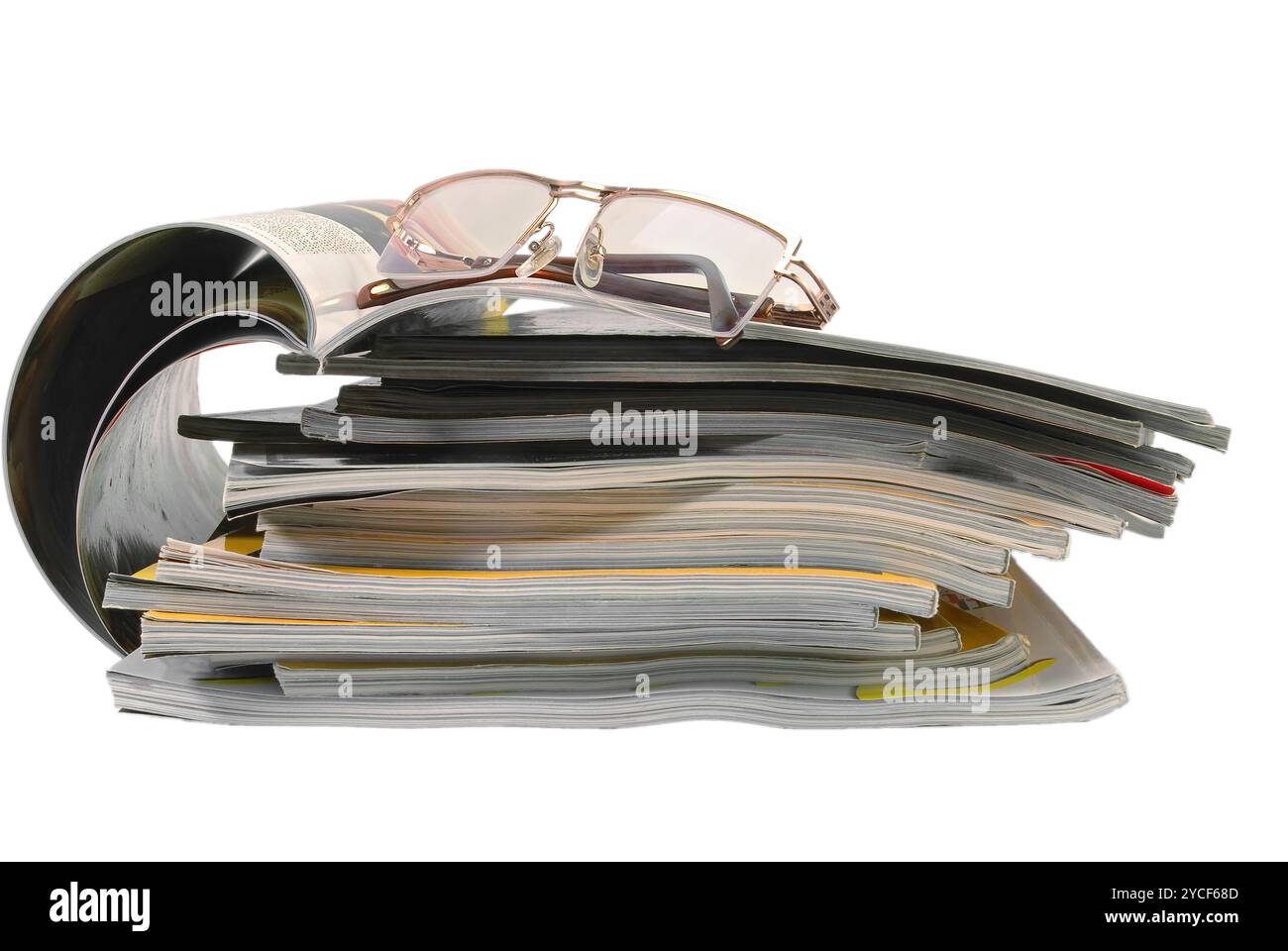 Old magazines and glasses Stock Photo - Alamy