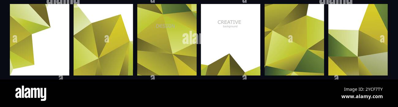 Set of vector cover notebook design. Abstract rainbow minimal triangles ...