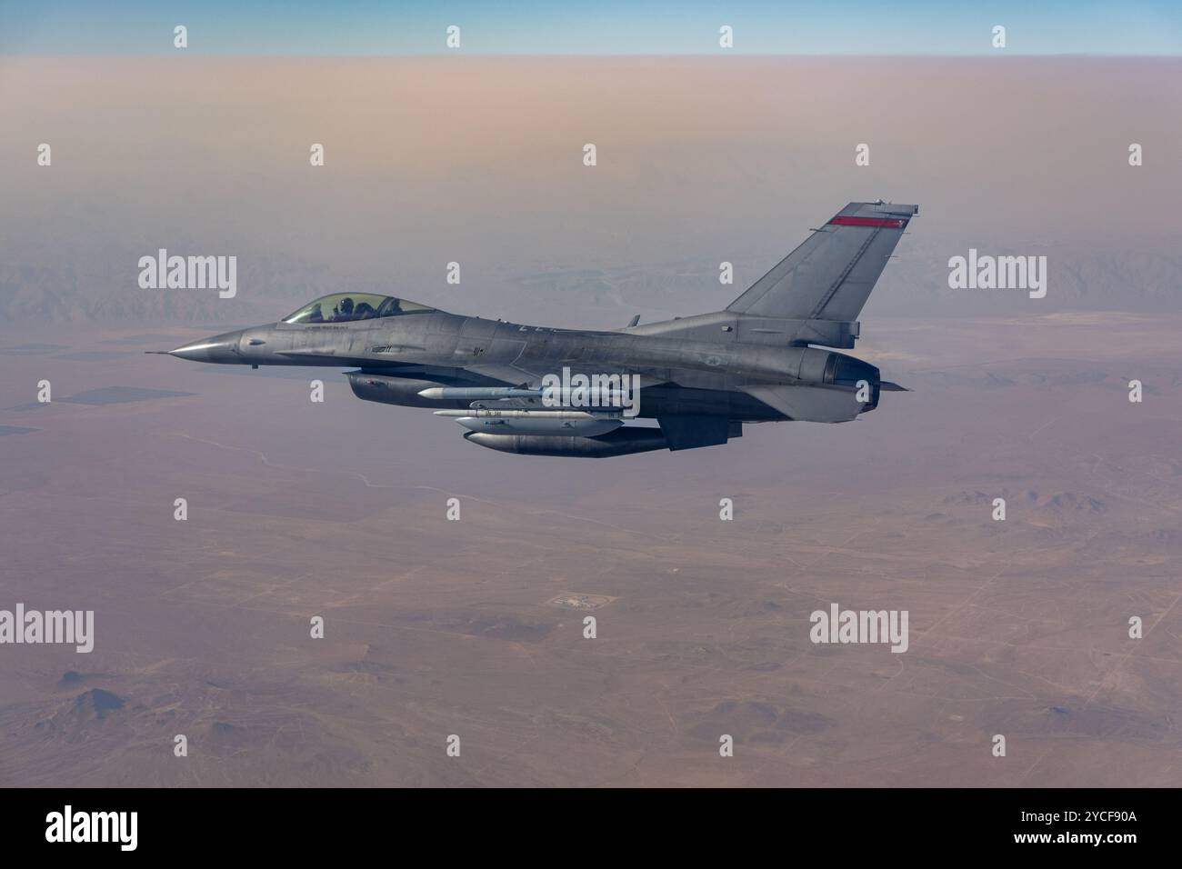 U.S. Air Force Maj. Thomas Ainscough in Edwards AFB F-16C 86-371 ...