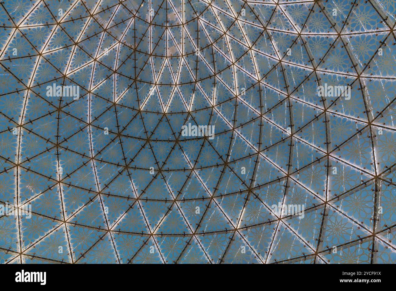 Glass dome, entrance building at dusk, Sheikh Zayed Mosque, Abu Dhabi ...