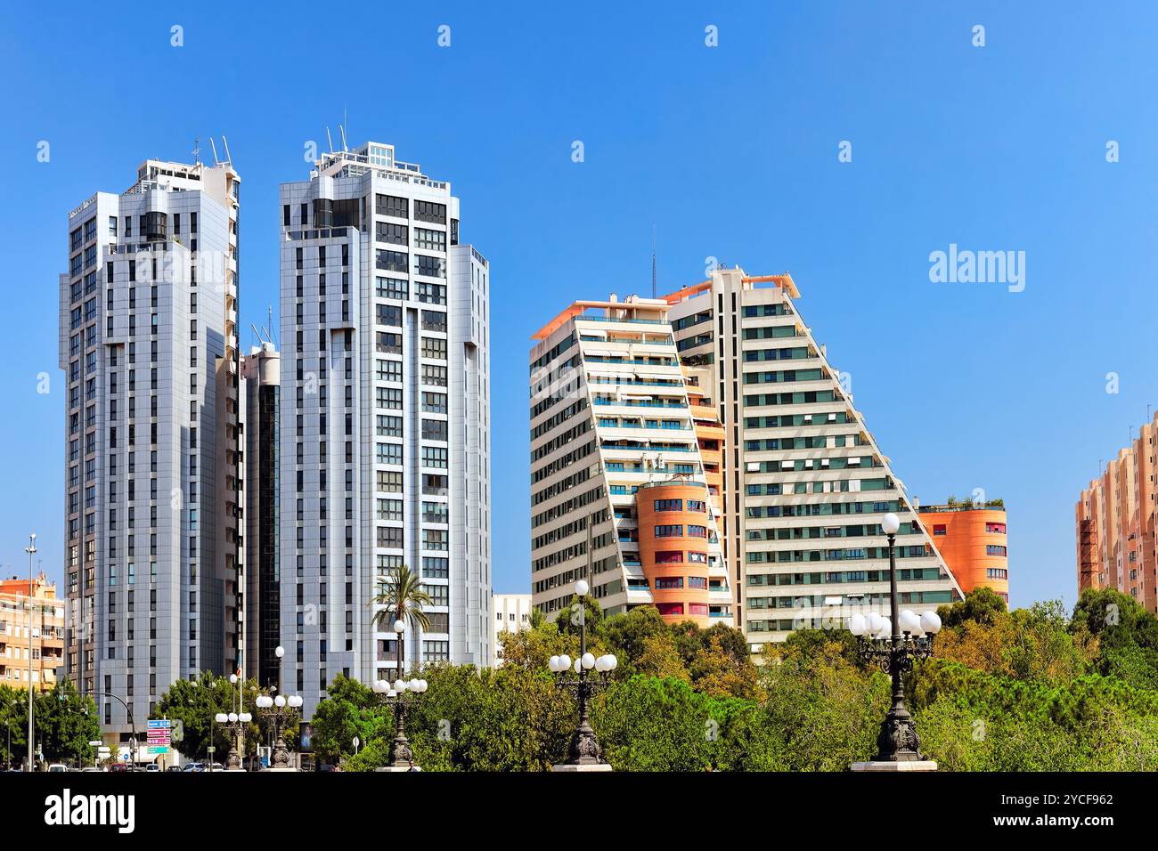 Cityscape of Valencia - third size population city in Spain Stock Photo ...