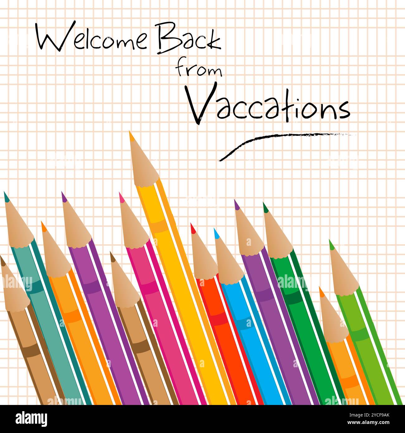 illustration of vector welcome back from vaccations with colorful ...