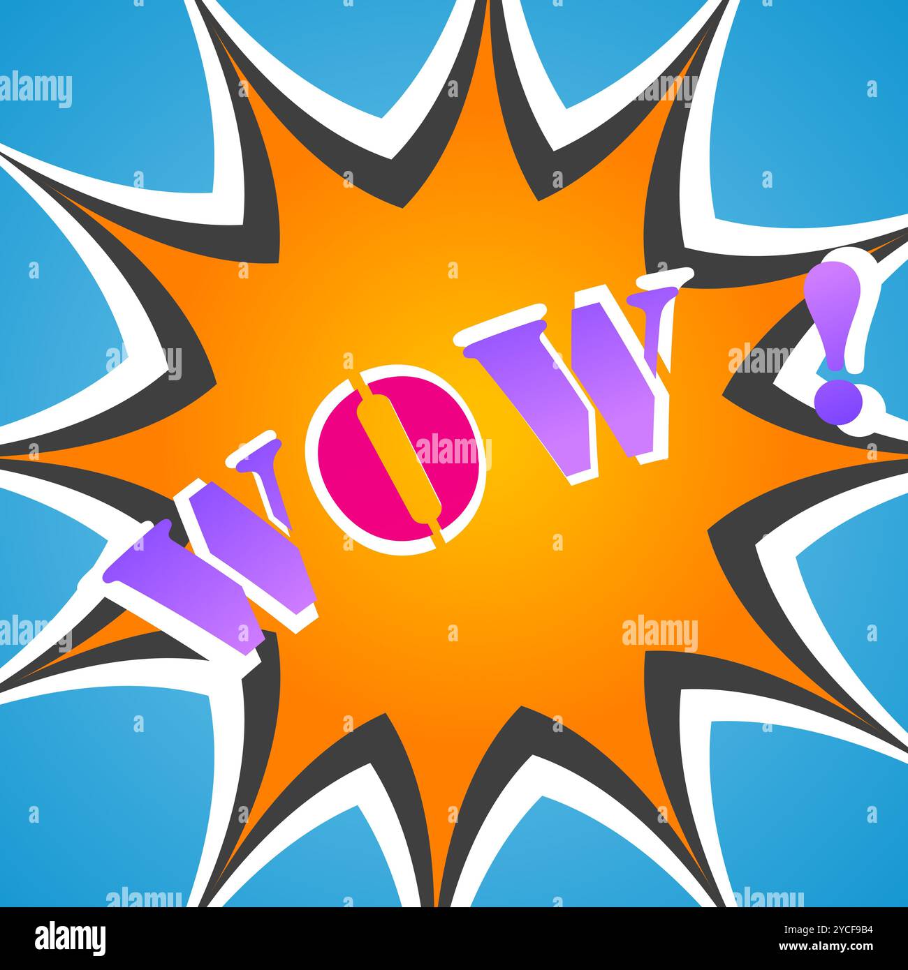 illustration of word wow with a thunder explosion Stock Photo - Alamy