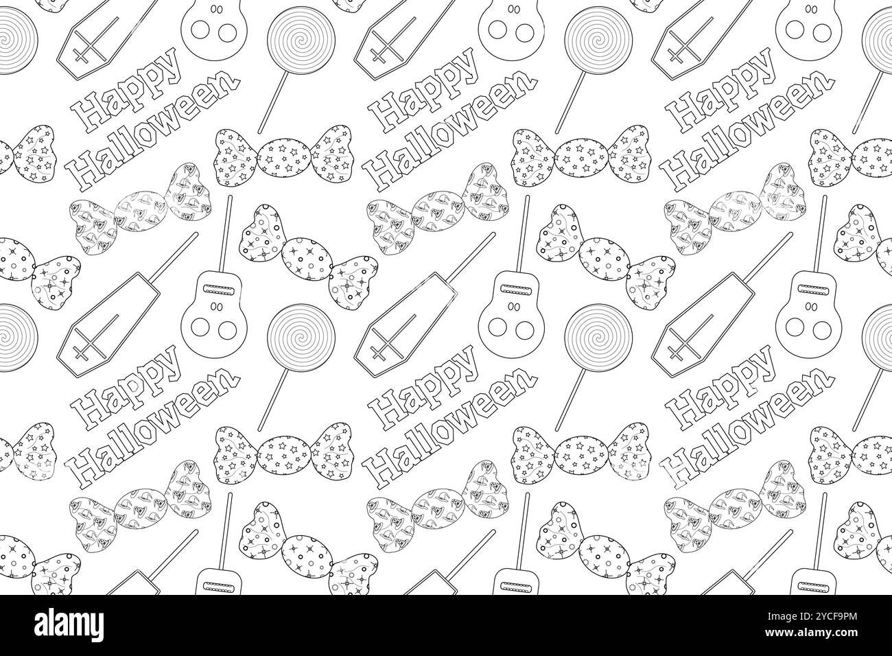 Fun Halloween candy and lollipops pattern for kids coloring pages ...