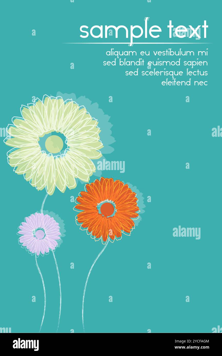 illustration of vector floral background with sample text Stock Photo ...