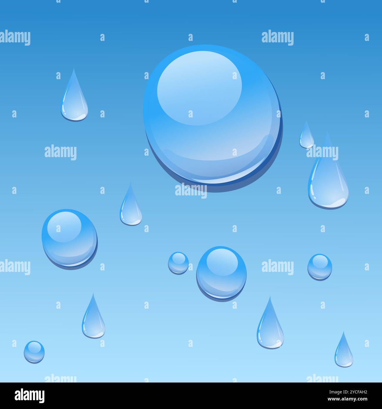 illustration of vector water drops with sample text Stock Photo - Alamy