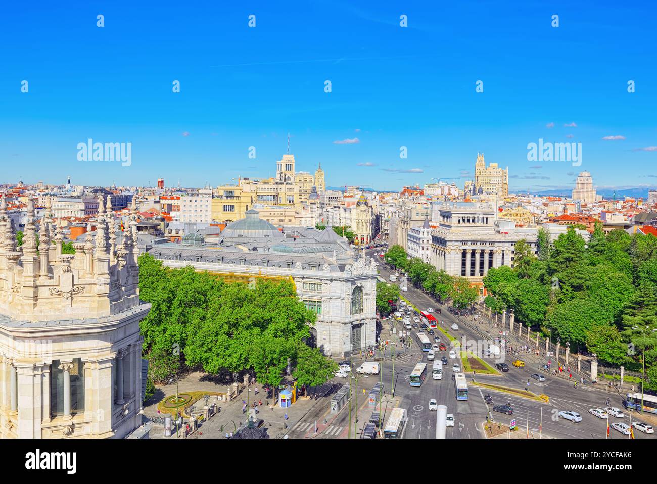 Madrid, Spain - June 06, 2017 :Panoramic view from above on the capital ...