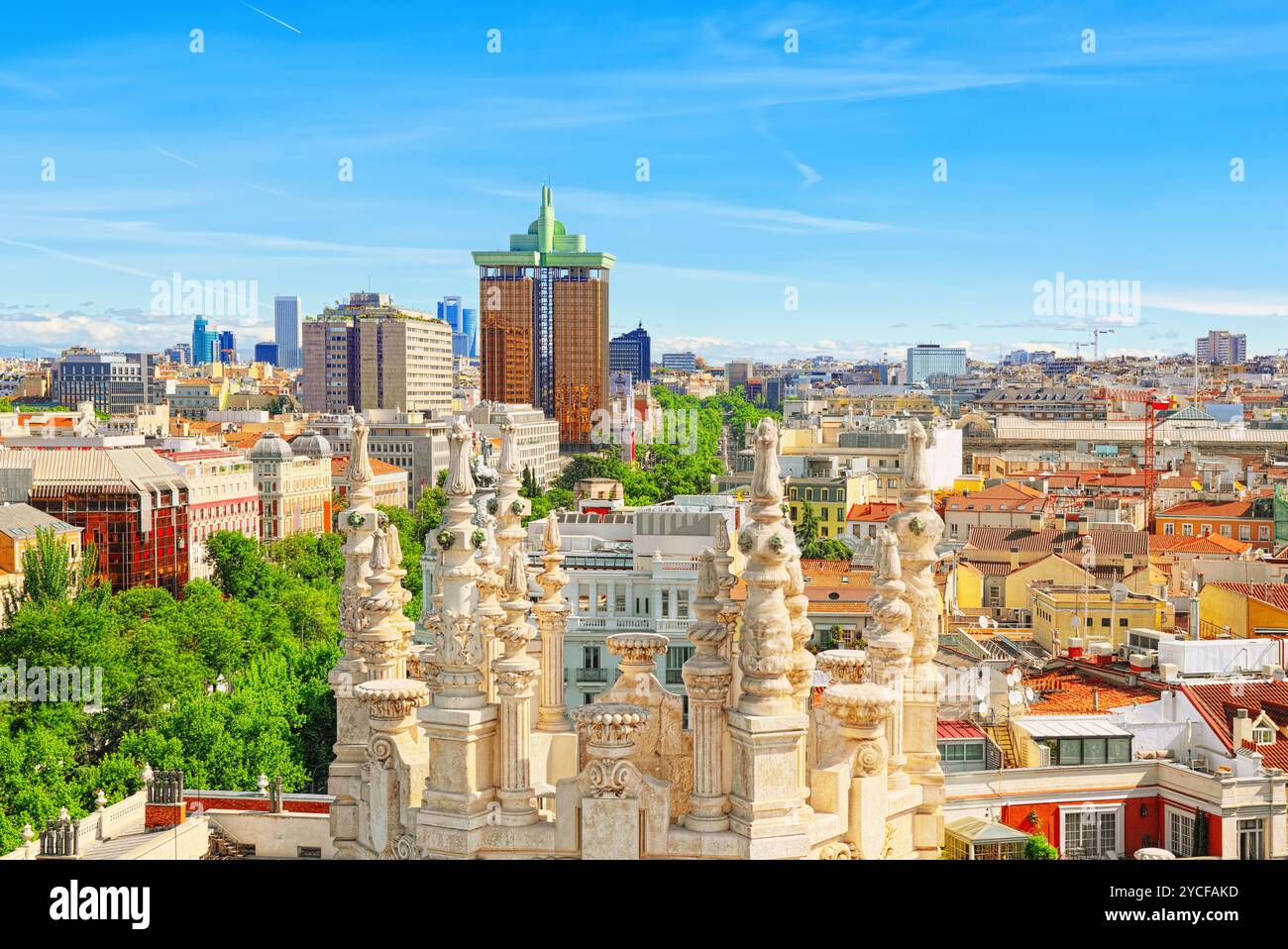 Panoramic view from above on the capital of Spain- the city of Madrid ...